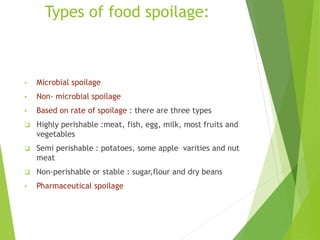 redox theory of food spoilage | PPTX