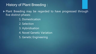 Introduction and History of Plant Breeding | Phases Evolved in Plant ...
