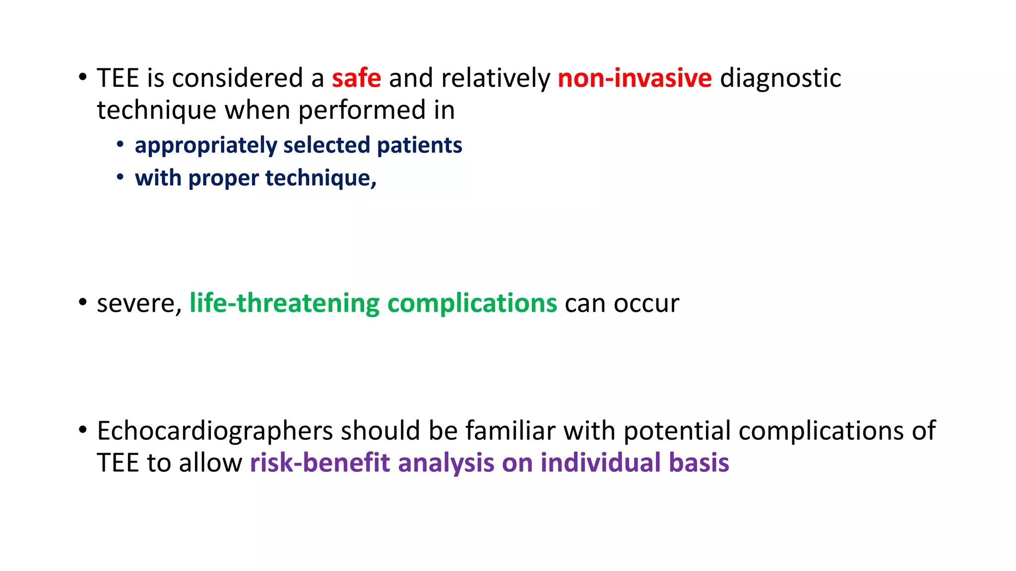 Transesophageal echocardiography complications and probe insertion ...