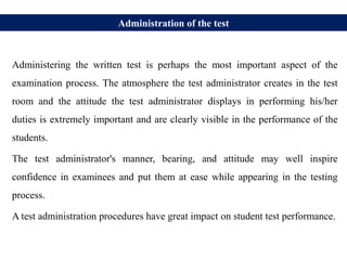 Administration of the Test and Analysis of Students’ Performance | PPTX