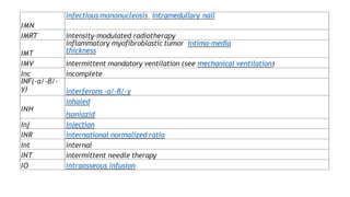 A long chart of medical abbreviations | PPTX
