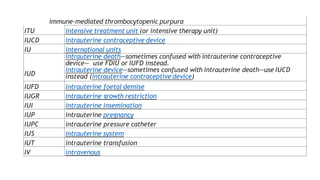A long chart of medical abbreviations | PPTX