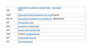 A long chart of medical abbreviations | PPTX