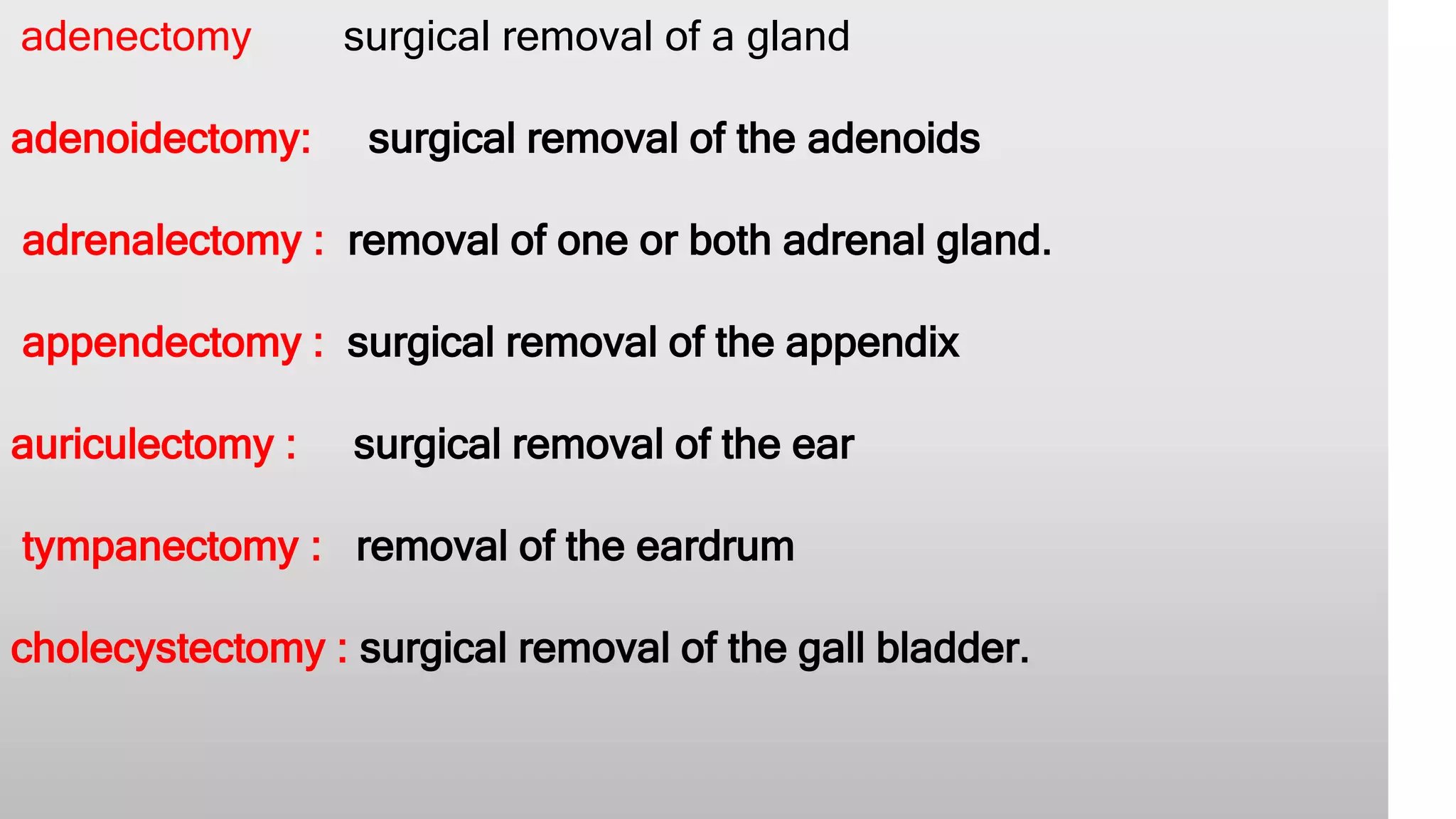 A long chart on important medical terminologies | PPT