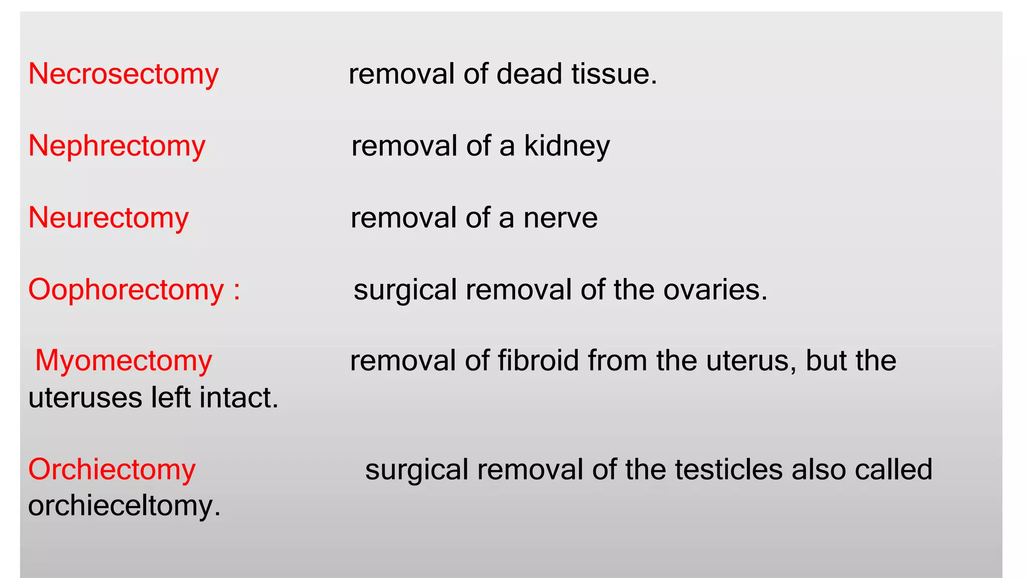 A long chart on important medical terminologies | PPT