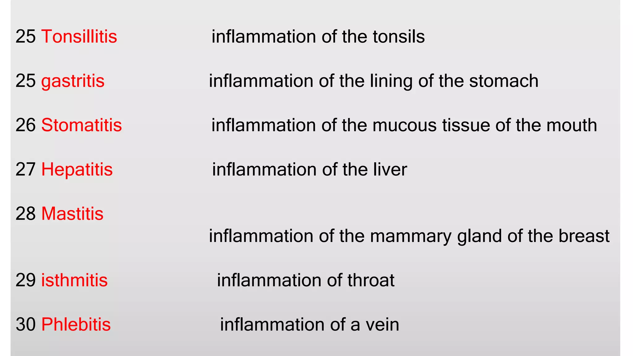 A long chart on important medical terminologies | PPT