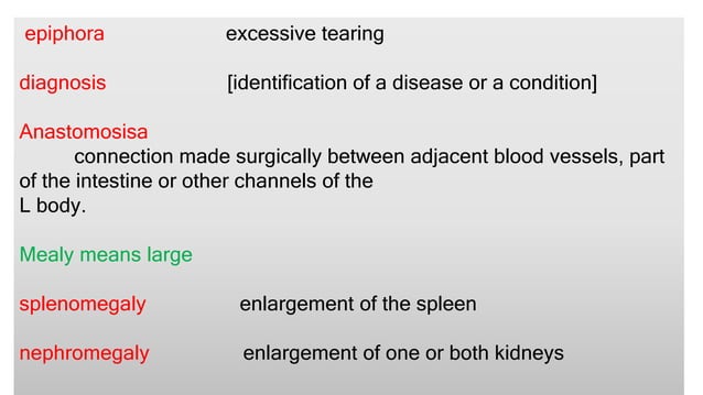 A long chart on important medical terminologies | PPT