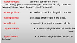 A long chart on important medical terminologies | PPTX