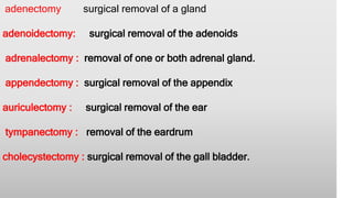 A long chart on important medical terminologies | PPTX