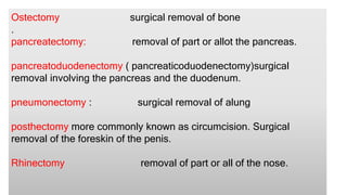 A long chart on important medical terminologies | PPTX