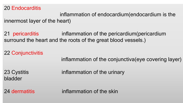 A long chart on important medical terminologies | PPT