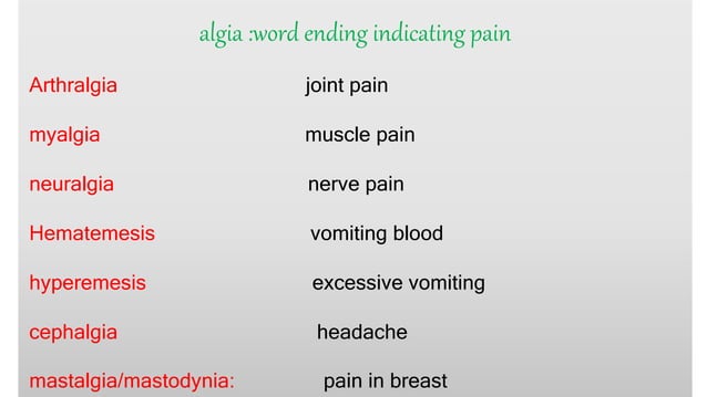 A long chart on important medical terminologies | PPT