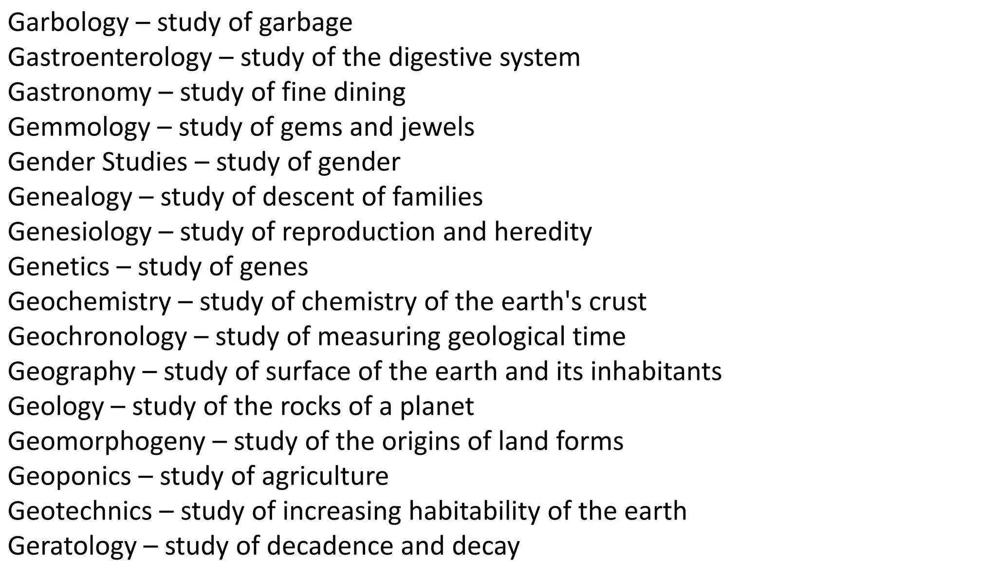 A LONG CHART ON ALL BRANCHES OF SCIENCE & NAMES | PPTX