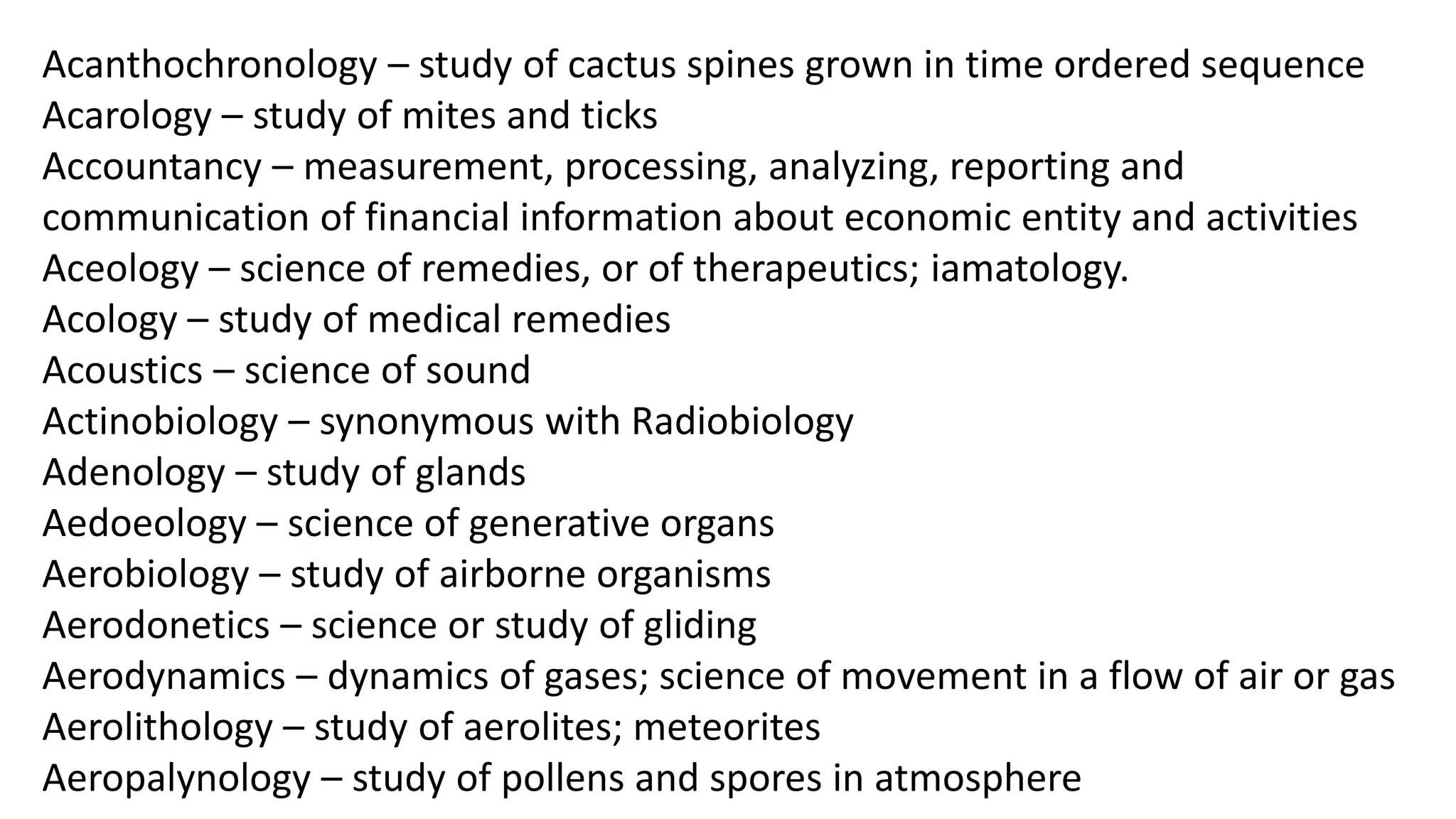A LONG CHART ON ALL BRANCHES OF SCIENCE & NAMES | PPTX