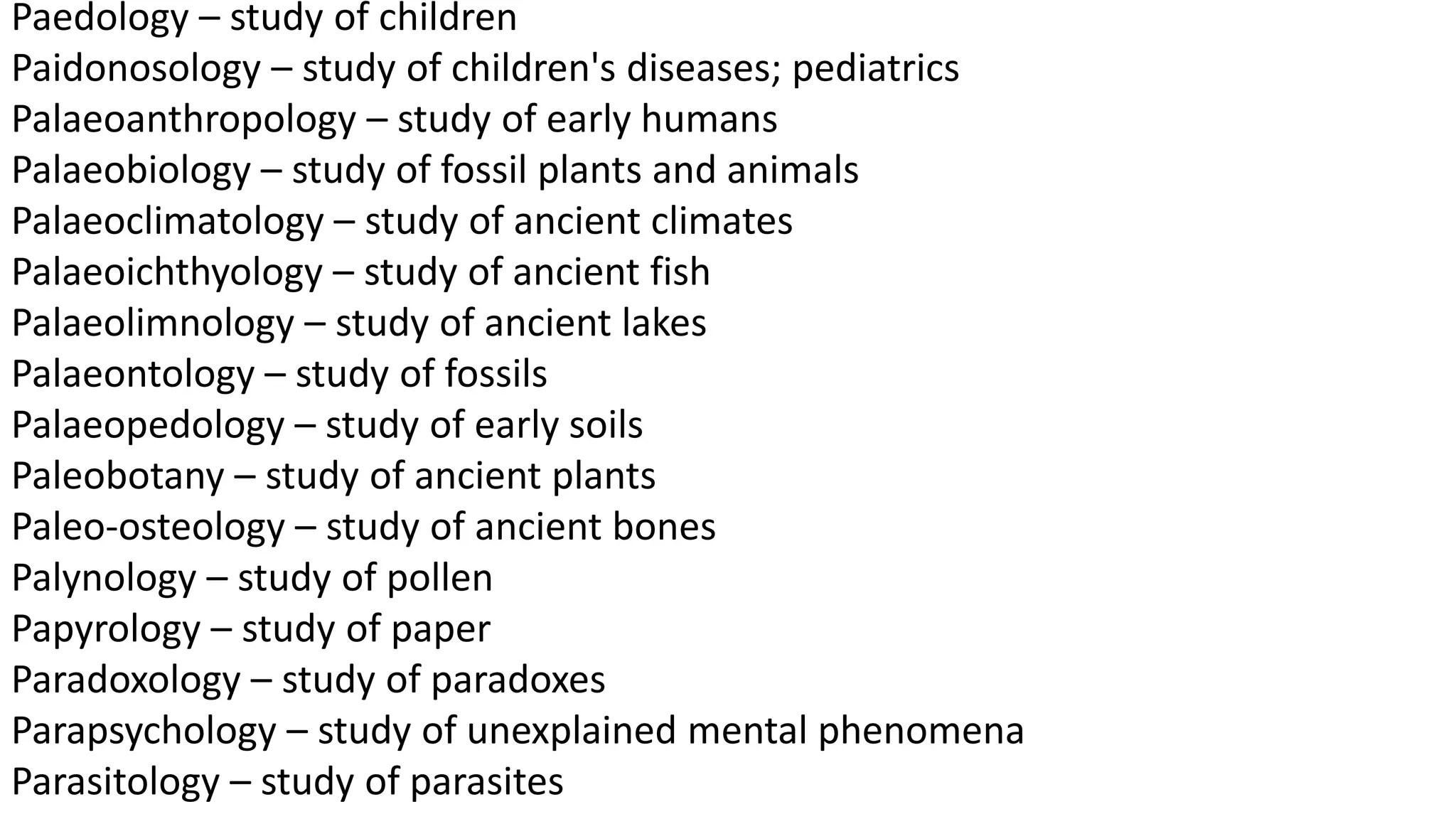 A LONG CHART ON ALL BRANCHES OF SCIENCE & NAMES | PPTX