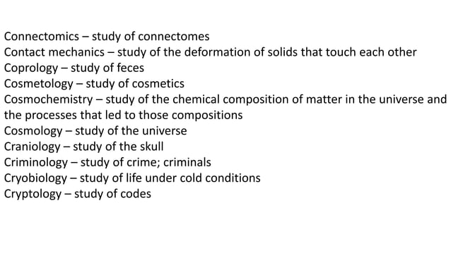 A LONG CHART ON ALL BRANCHES OF SCIENCE & NAMES | PPTX