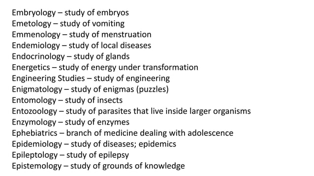 A LONG CHART ON ALL BRANCHES OF SCIENCE & NAMES | PPTX
