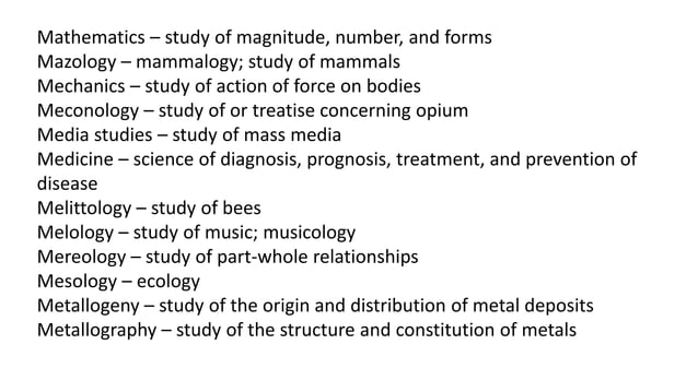 A LONG CHART ON ALL BRANCHES OF SCIENCE & NAMES | PPTX