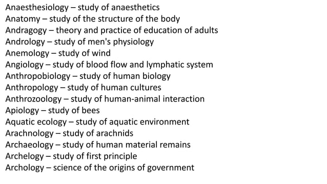 A LONG CHART ON ALL BRANCHES OF SCIENCE & NAMES | PPTX