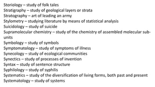 A LONG CHART ON ALL BRANCHES OF SCIENCE & NAMES | PPTX