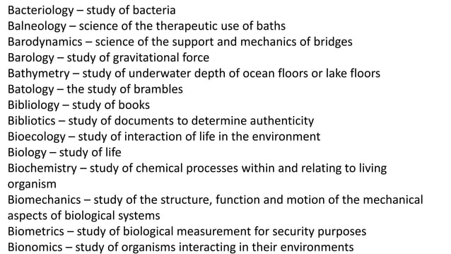 A LONG CHART ON ALL BRANCHES OF SCIENCE & NAMES | PPTX
