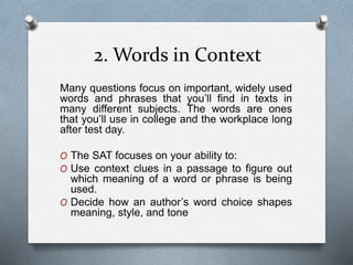An Overview of SAT Reading Test | PPTX