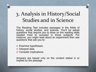 An Overview of SAT Reading Test | PPTX | Standardized Testing ...