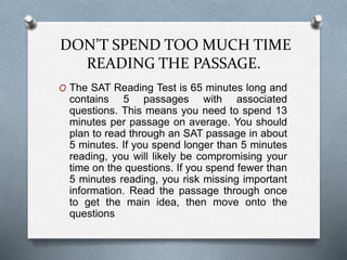 An Overview of SAT Reading Test | PPTX