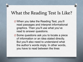 An Overview of SAT Reading Test | PPTX