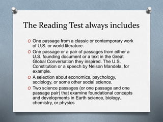 An Overview of SAT Reading Test | PPTX