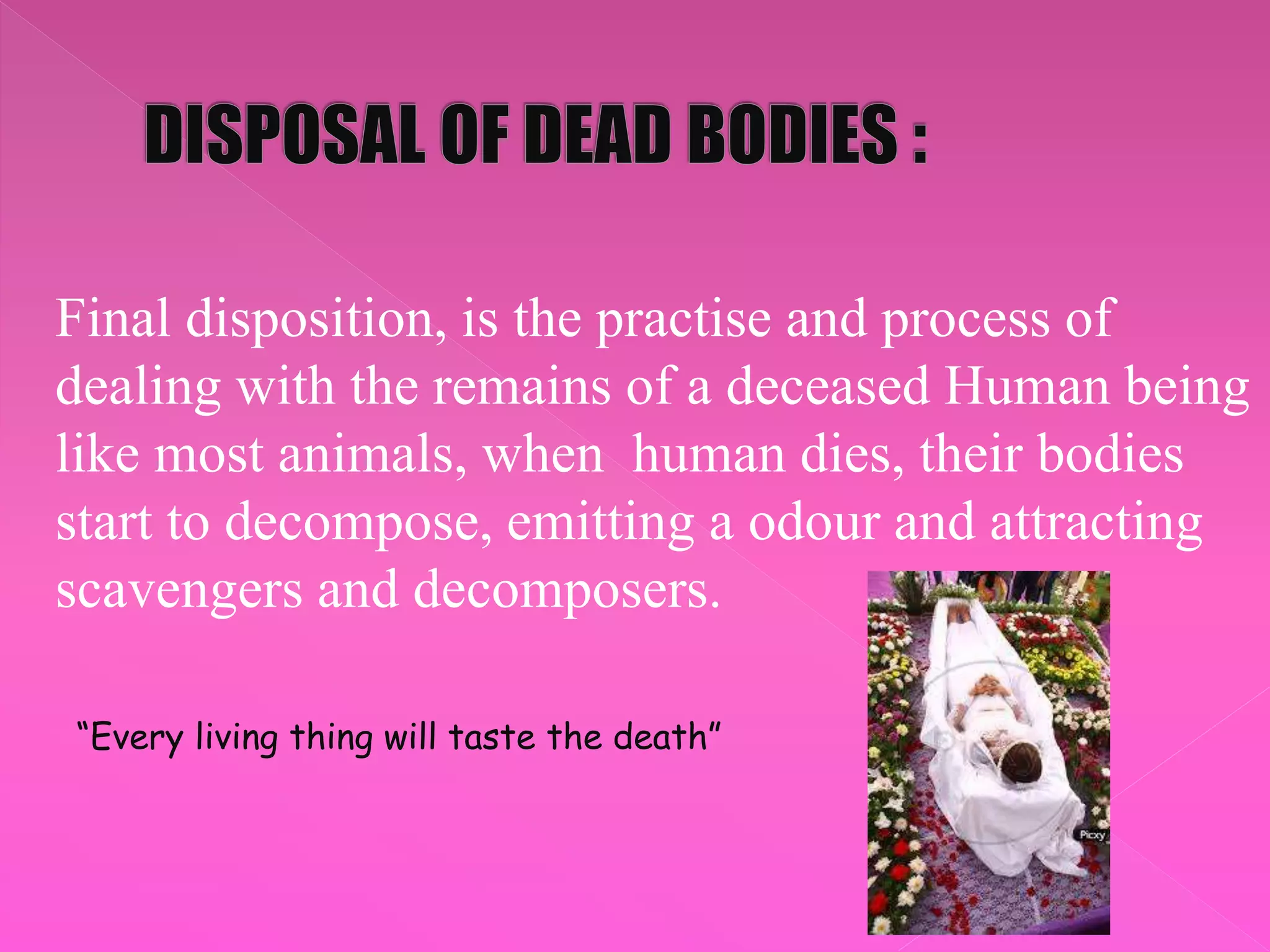 disposal of waste and dead bodies | PPTX
