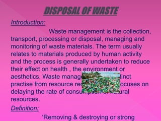 disposal of waste and dead bodies | PPTX
