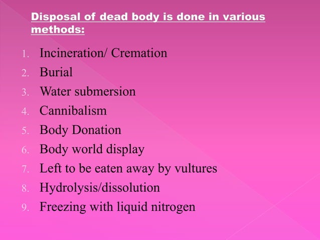 disposal of waste and dead bodies | PPTX