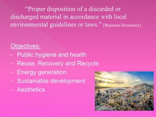 disposal of waste and dead bodies | PPTX
