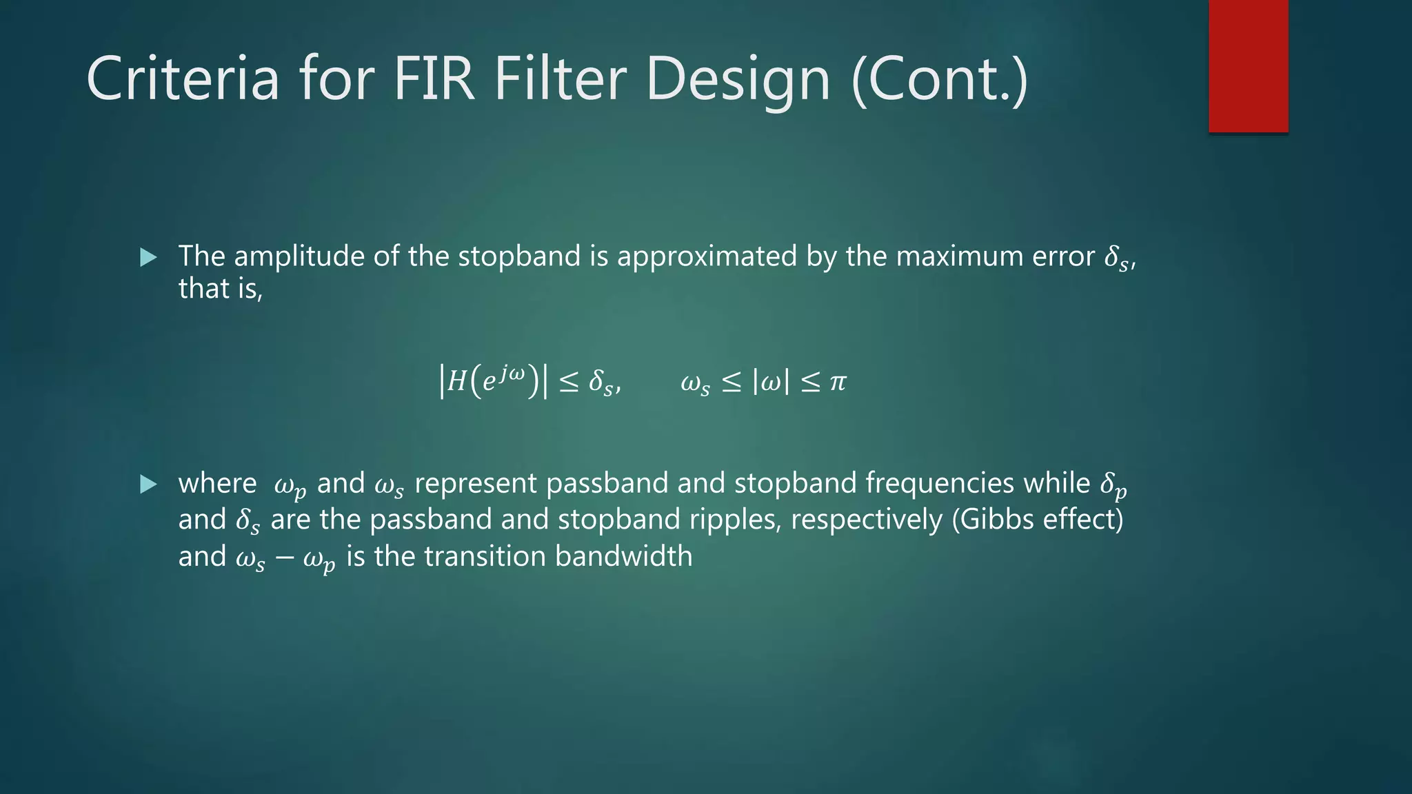 Digital filters and FIR Filter Design in Future Multicarrier Communication Systems | PPTX