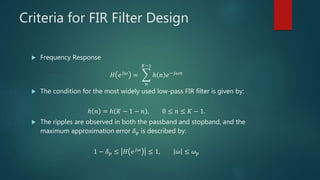 Digital filters and FIR Filter Design in Future Multicarrier Communication Systems | PPTX