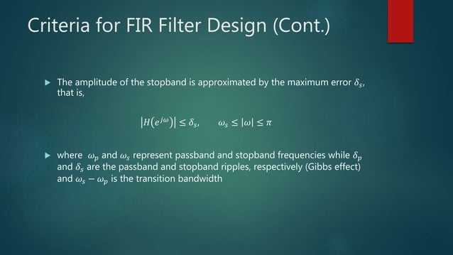 Digital filters and FIR Filter Design in Future Multicarrier ...