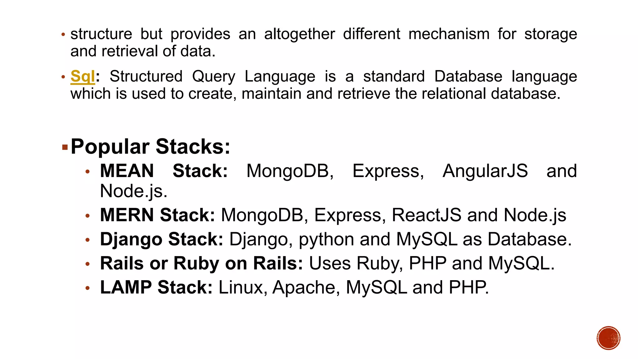 Full Stack Web Development | PPTX | Web Design and HTML | Internet