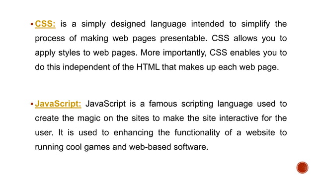 Full Stack Web Development | PPTX | Web Design and HTML | Internet