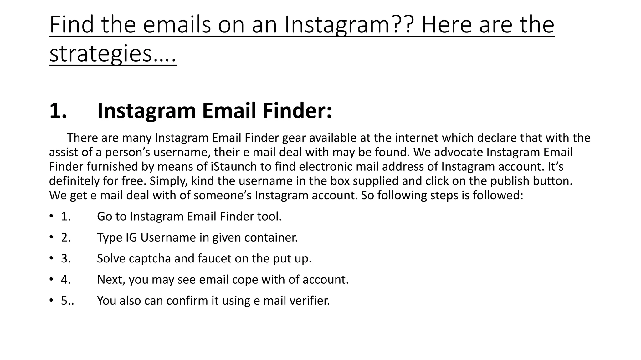 Instagram email finders 2021 | PPTX