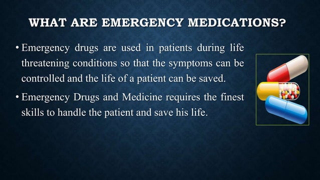 Presentation on Emergency Medications. | PPTX | First Aid | Injuries