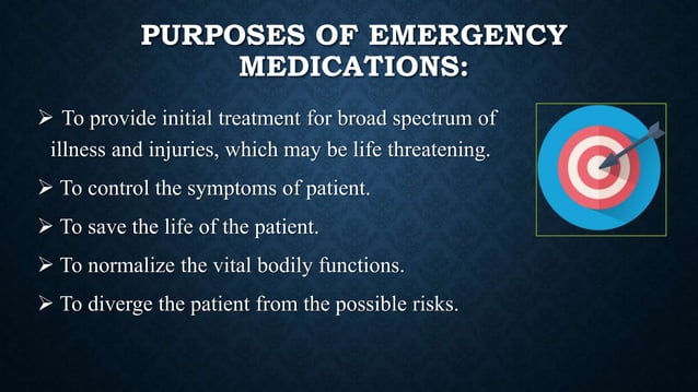 Presentation on Emergency Medications. | PPTX | First Aid | Injuries