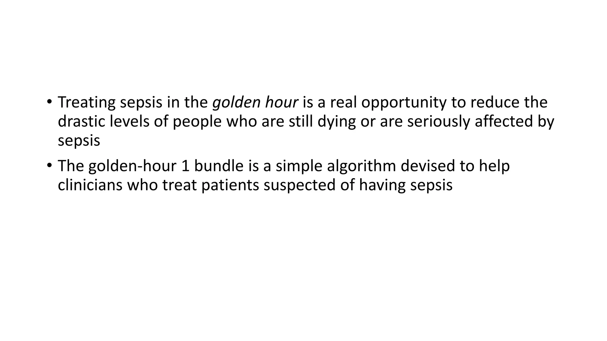 Surviving Sepsis in the Golden First Hour | PPTX