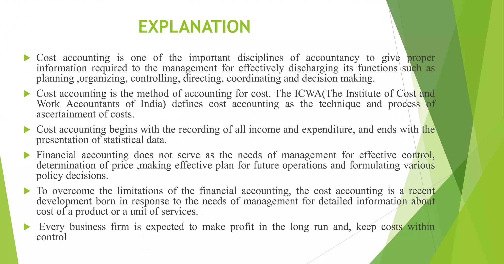 Cost Accounting presentation | PPTX