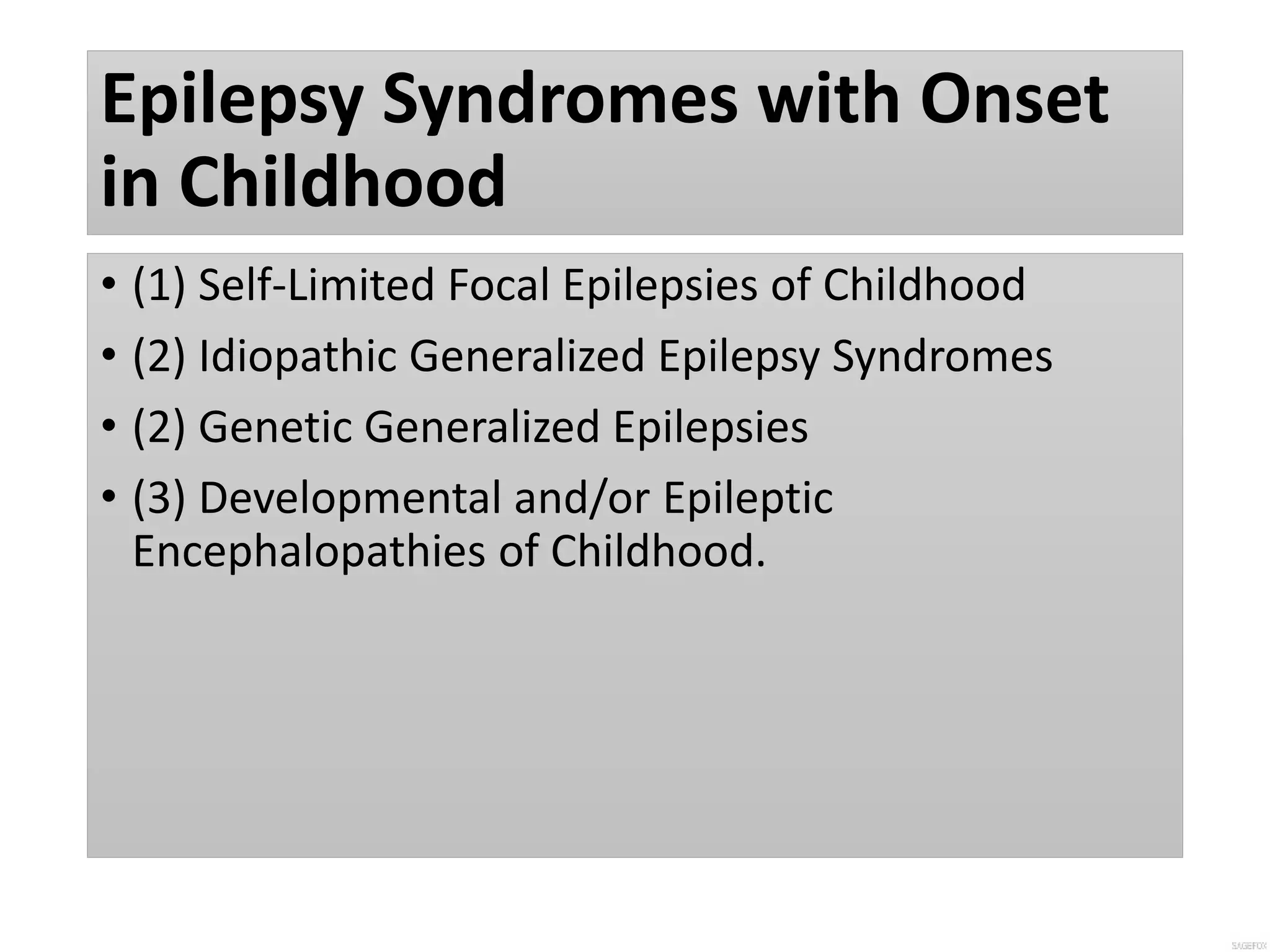 Epilepsy Syndromes | PPTX