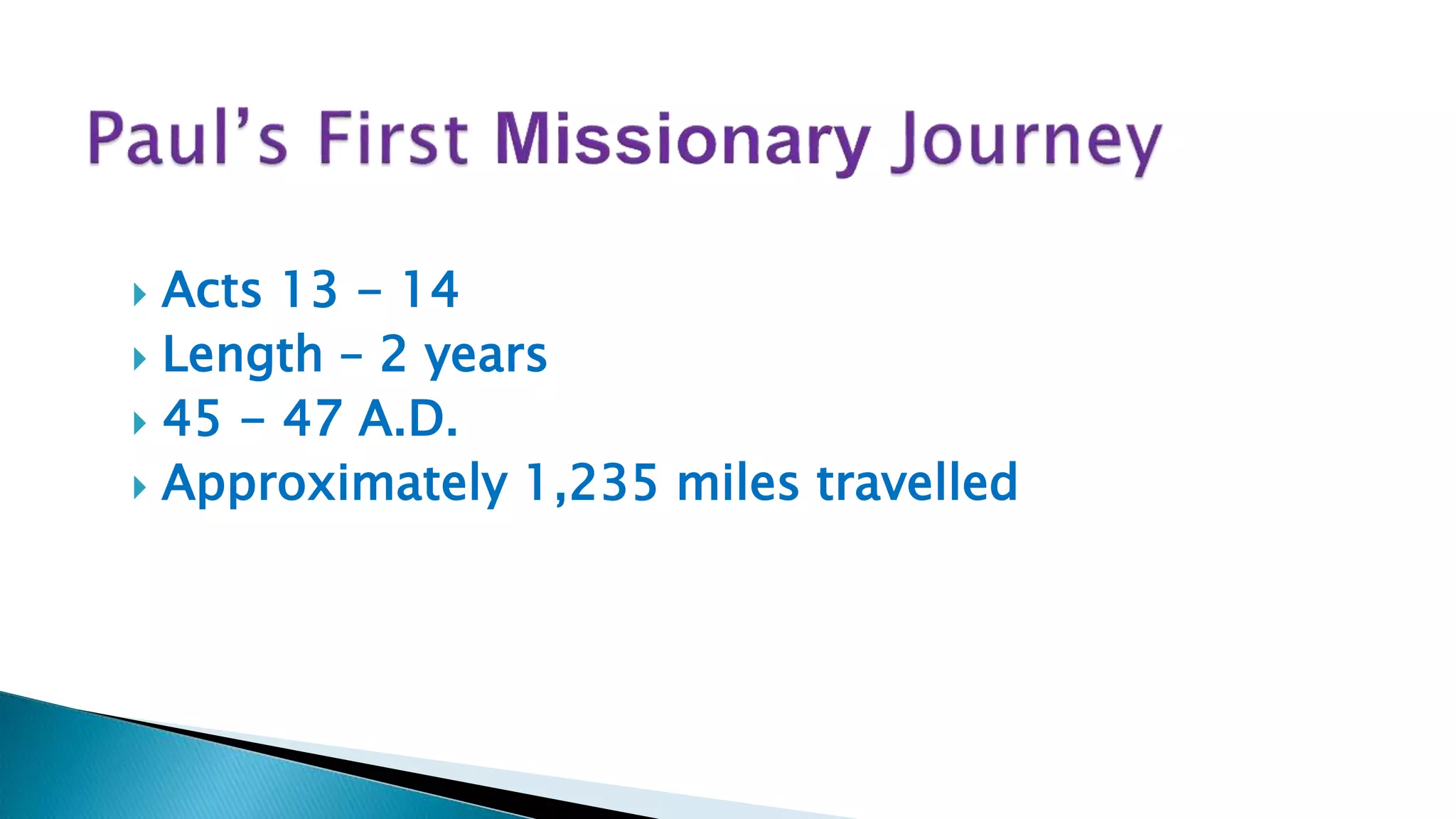 St. Paul's First Missionary Journey | PPTX