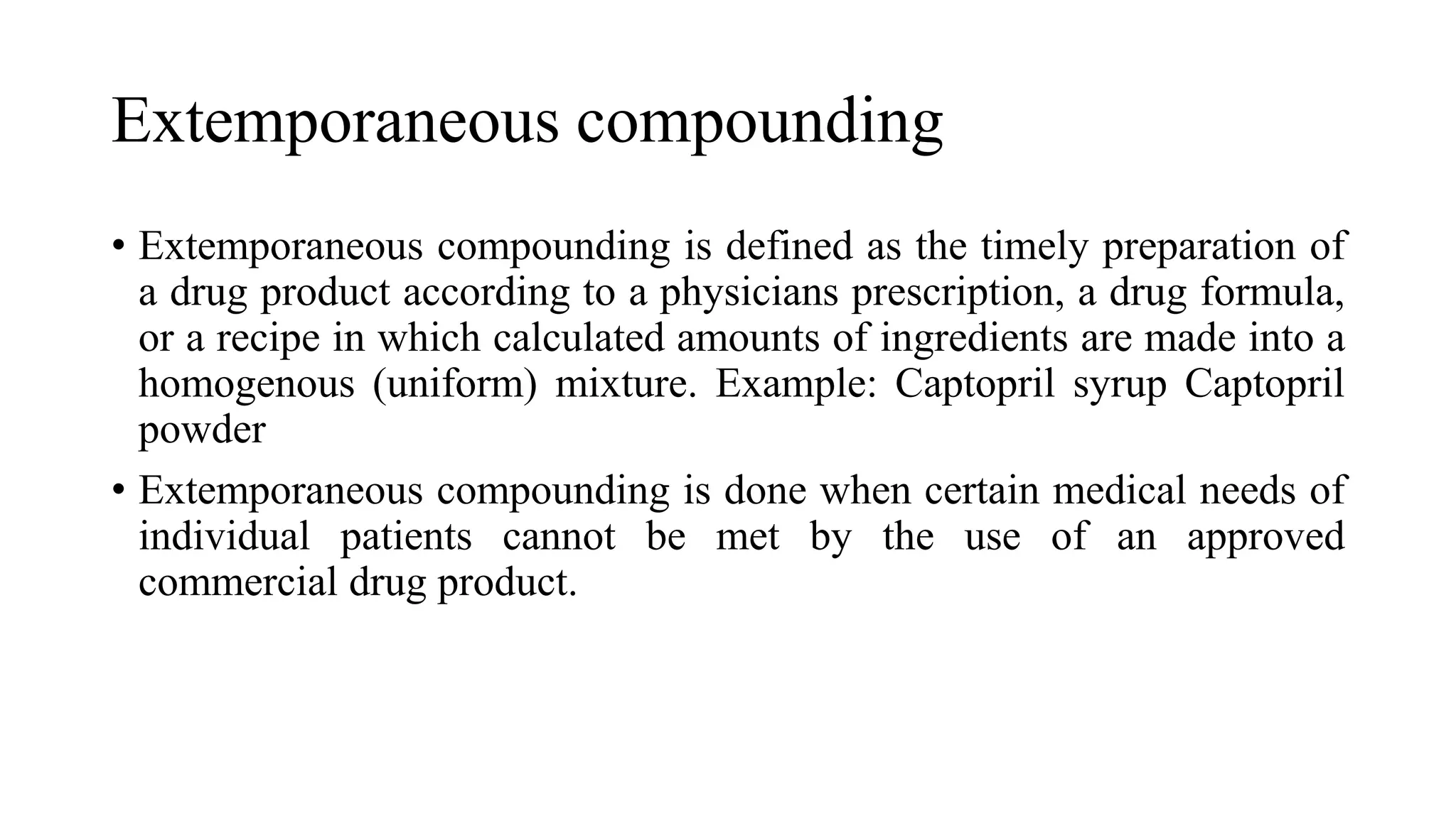 Extemporaneous Compounding | PPTX
