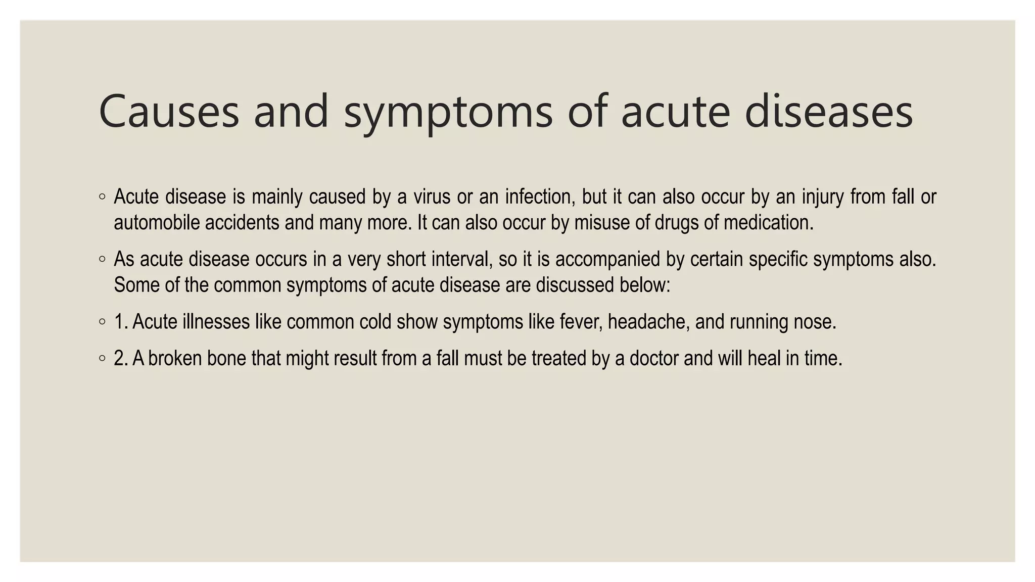 acute and chronic diseases | PPTX