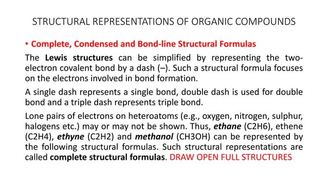 Structural representation of organic compounds | PPT Structural representation of organic compounds | PPT