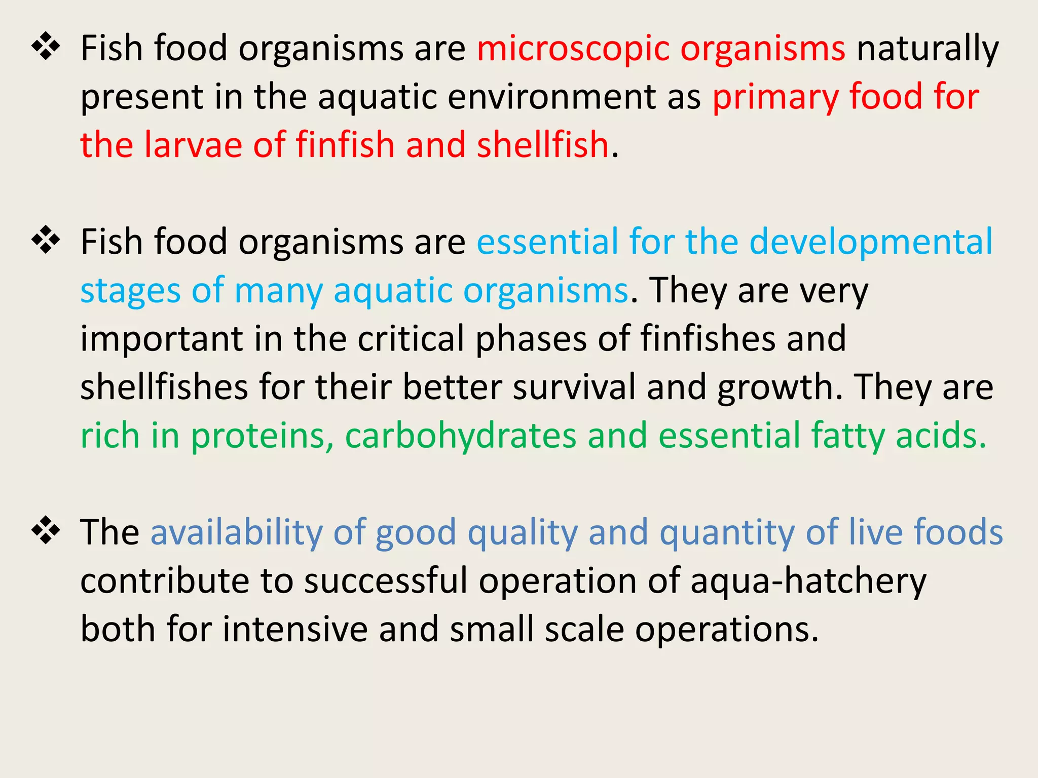 Collection and isolation of live food organisms | PPT